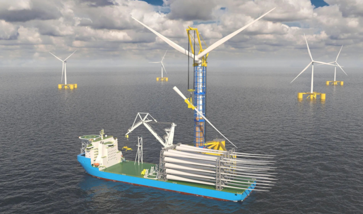 Innovativer Kran baut Windkraftanlagen auch bei starken Sturm